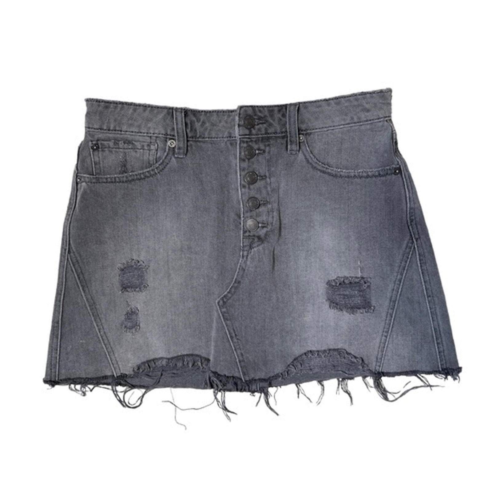 Free People We The Free Micro Mini Distressed Black R… - Gem