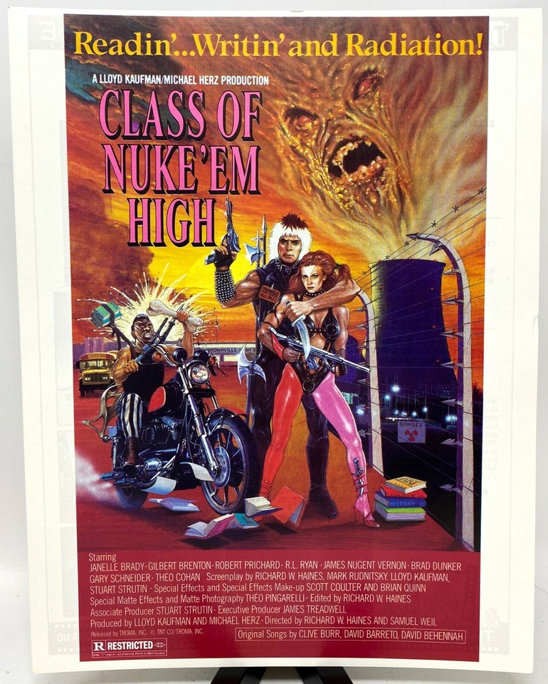Vintage 1986 Class Of Nuke Em High Janelle Brady Gil Brenton Press Kit ...
