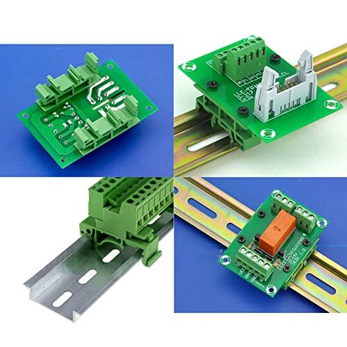 20Sets C45 DIN Rail PCB Mounting Green Bracket Holder Carrier Clips for ...