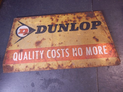 Original Vintage Dunlop Tire Metal Advertising Sign 13"x7" | eBay