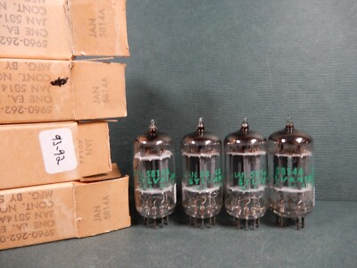 Sylvania Gray Plate JAN 5814A Vacuum Tubes (4) Amplitrex Strong! 1971 ...