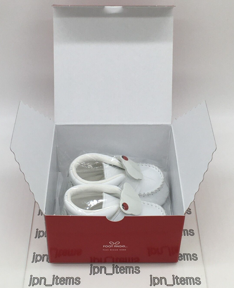 Baby First Step Shoes Foot Angel White Leather Cowhide Handmade Japan ...