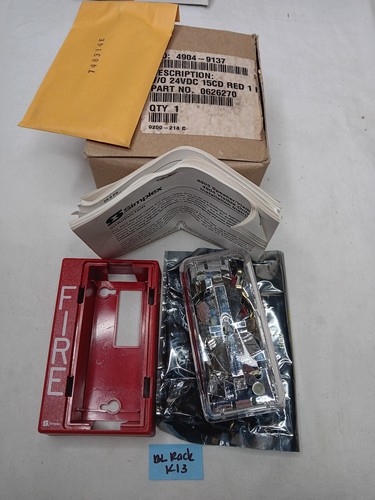 Simplex 4904-9137 Visible Strobe Wall Mount Red Fire Alarm 24VDC ...