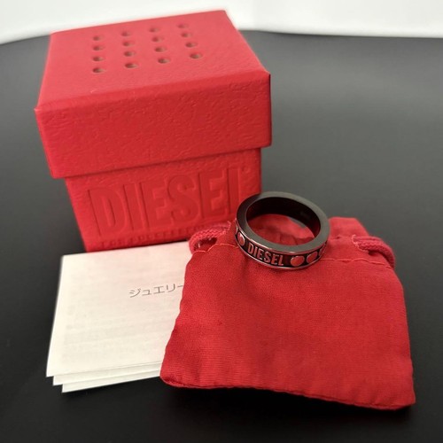 Diesel Silver Ring Size 16-17 Logo Box Storage Bag Good Condition | eBay