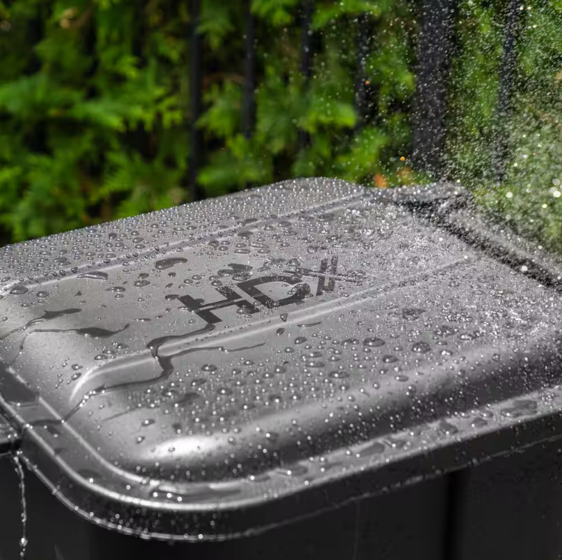 HDX Outdoor Vented Trash Can with Wheels & Reinforced Foothold - 45 ...