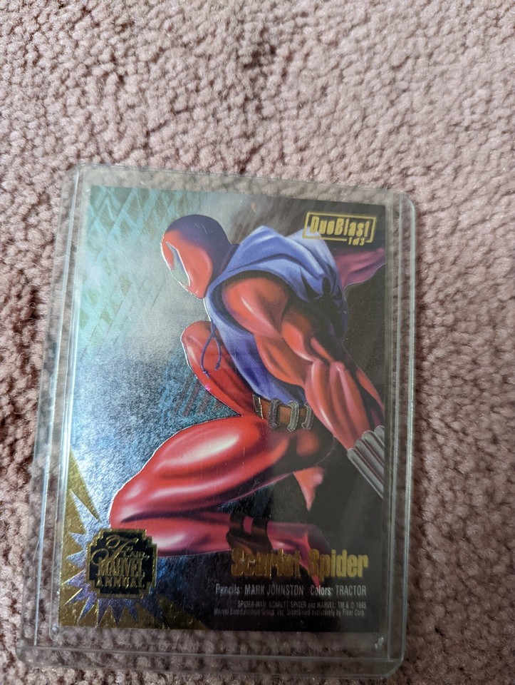 SPIDER-MAN 1995 FLAIR MARVEL ANNUAL DUO BLAST 1 of 3…..SCARLET SPIDER ...