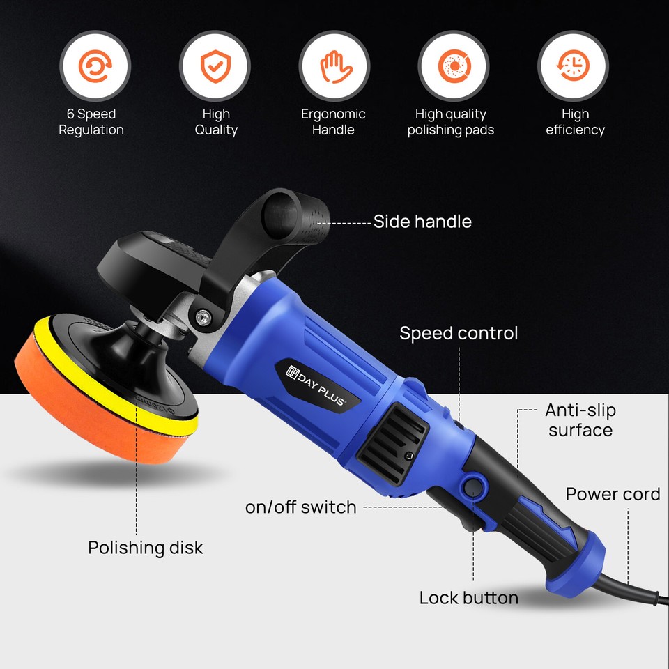7" 5000W Car Polisher Buffer Polishing Machine Kit Waxing Tool Buffing ...