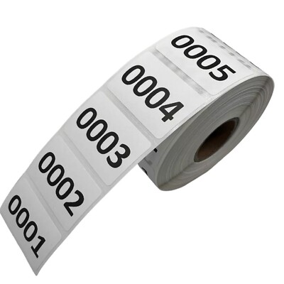 Consecutive Number Inventory Labels 800 Stickers 2x1 Inch Sequential ...