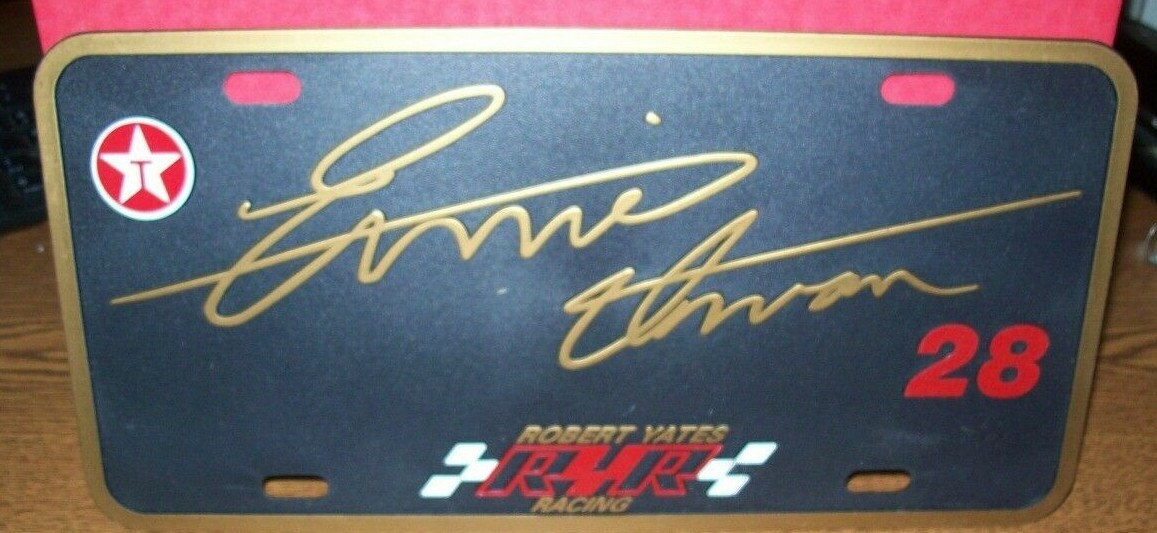 ERNIE IRVAN #28 ROBERT YATES RACING RYR PLASTIC THICK LICENSE PLATE NEW ...