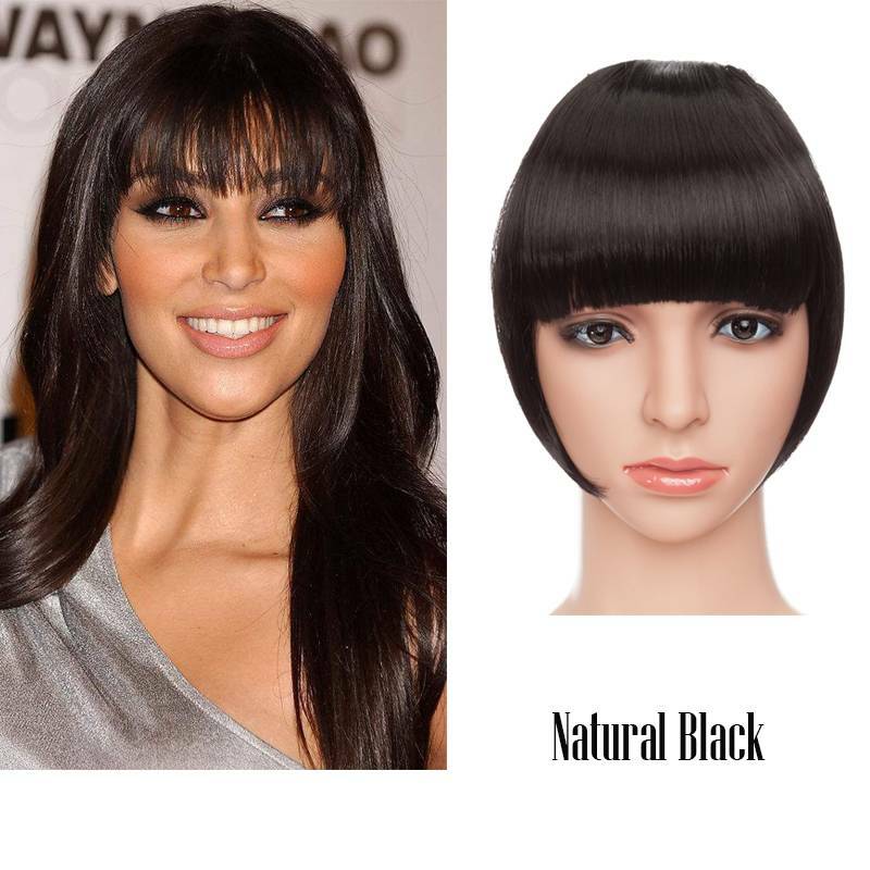 REAL Natural Fringe Bangs Clip In Hair Extension One Piece Real Thick ...