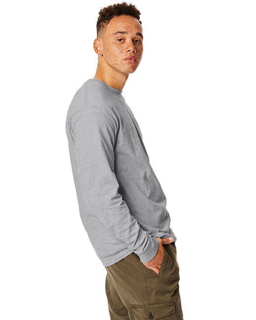 Hanes 5186 Unisex Cotton/Polyester Long Sleeve Tee Crew Neck Beefy-T T ...