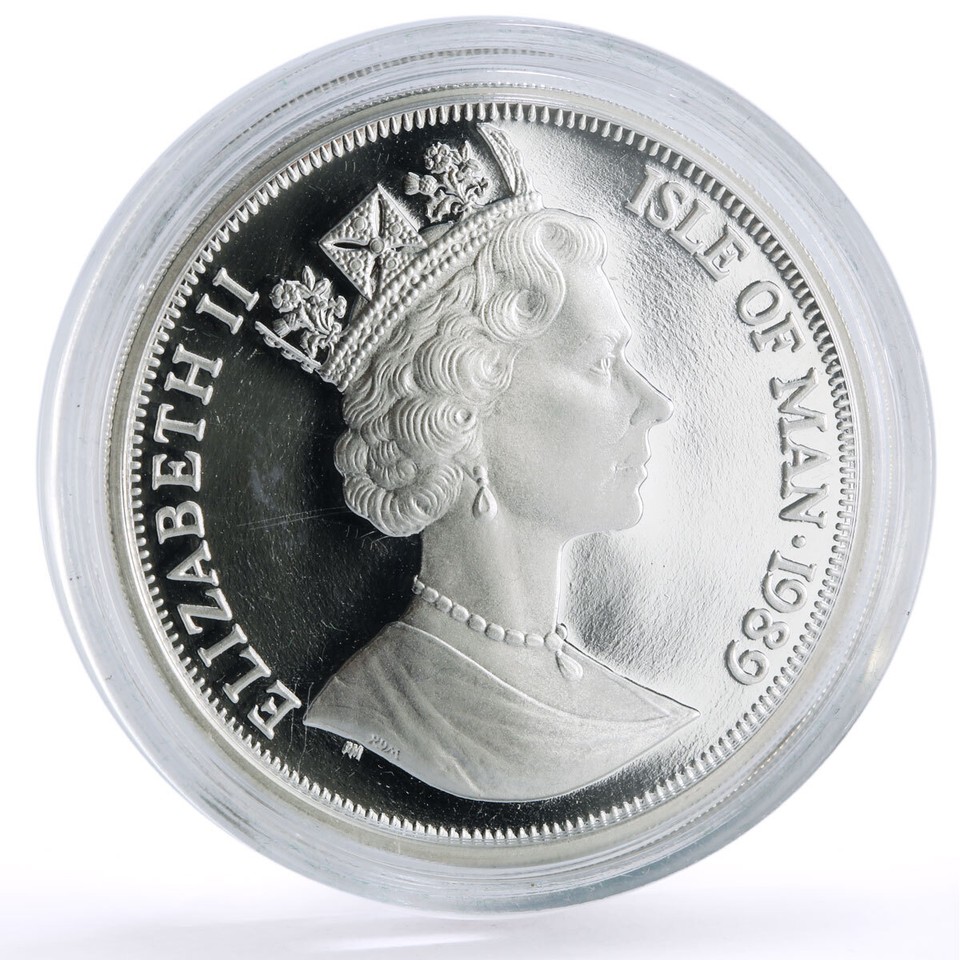 Isle of Man 1 crown Home Pets Persian Cat Animals proof silver coin ...