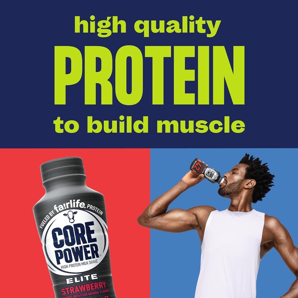 Core Power Elite Strawberry Protein Shake – 42g Protein, 14oz, 12 Pack ...