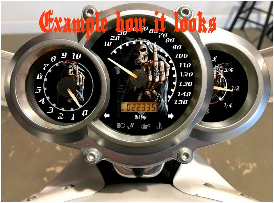 Harley Davidson V Rod VRSCF Custom Speedo Faceplate 2009-2018 HD km/h ...