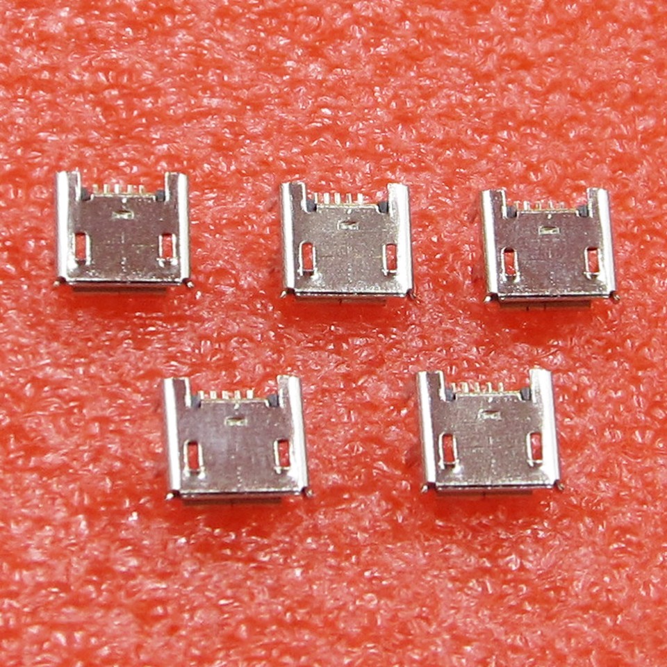 10PCS NEW Micro USB Type B Female Socket 4 Vertical Legs fixed Solder ...