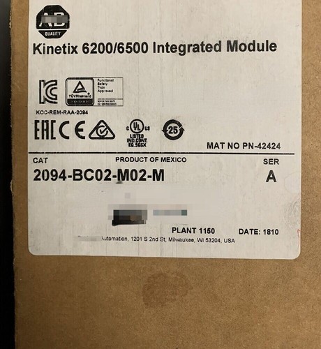 Brand New Allen-Bradley 2094-BC02-M02-M Kinetix 6200/6500 Integrated ...