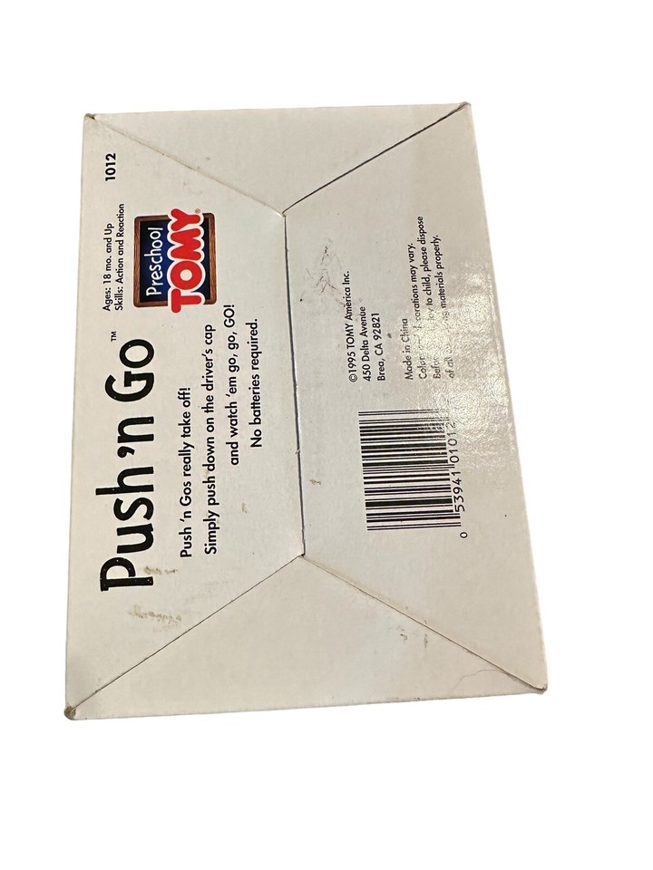 Tomy Push 'N Go Airplane Press Pilot To Go 1995 Yellow Vintage Still In ...