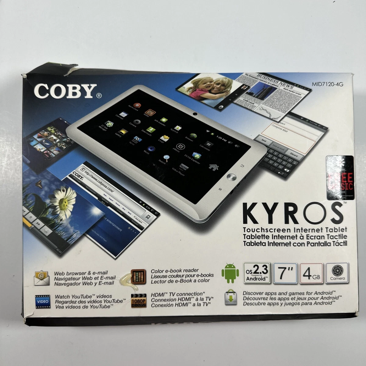 Coby 4gb Tablet
