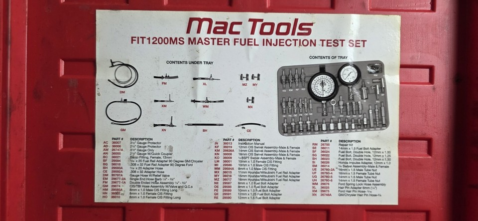 MAC Tools FIT1200MS Master Fuel Injection Test Set – 99% Complete | eBay