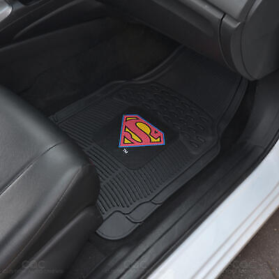 Rubber Front Car Floor Mats Superman Set Gift Pack Warner Bros Logo ...