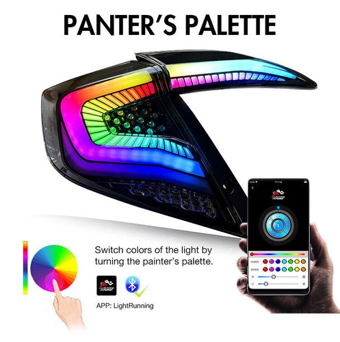 RGB Tail Lights LED Headlights For Honda Civic Sedan 2016-2021 Lamp ...