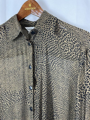 Dorman 100% silk blouse Sheer reptile Medium | eBay
