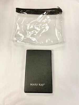 2 Mary Kay Tri Fold Stand Up Makeup Mirrors w/Plastic Zip Case BRAND ...