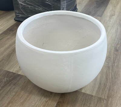 Pure White Round Bowl Pot Large W: 54cm x H: 40cm Long Lasting | eBay
