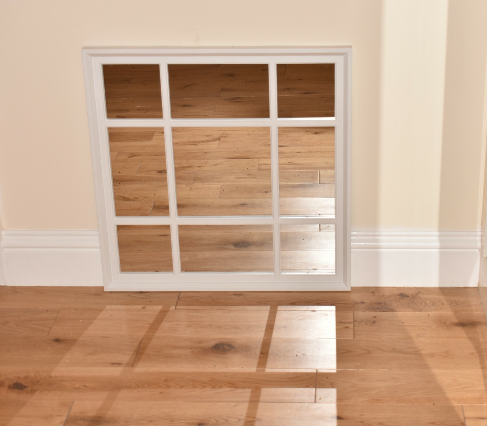 WHITE WINDOW STYLE WALL MIRROR MANTEL HALLWAY SQUARE WINDOW MIRROR ...