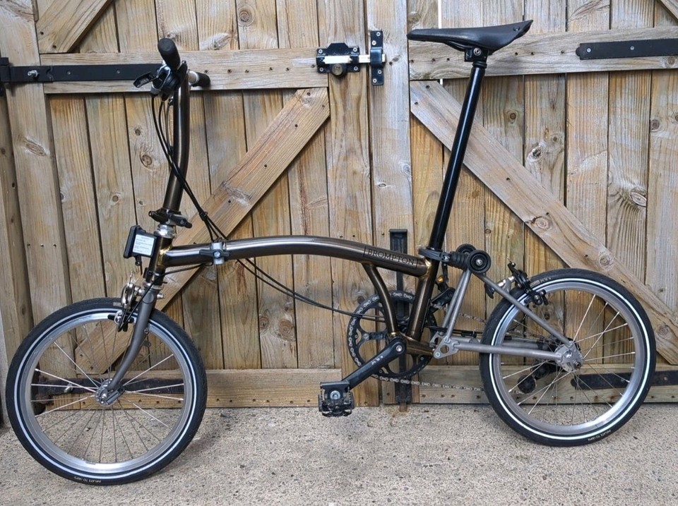 Brompton S2L-X Black Lacquer Superlight 2-Speed Titanium Folding Bike ...