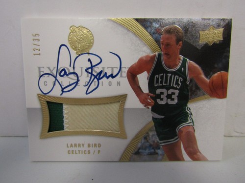 2007-08 UD Exquisite #EA-LB Larry Bird 2 Color Patch On Card Auto /35 ...