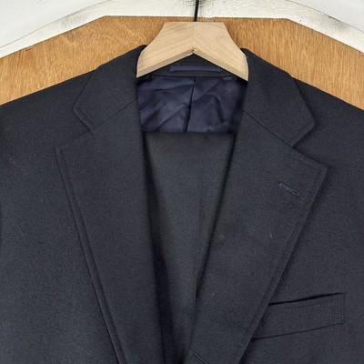 J Press Suit Mens 38R Navy Blue 2 Button Peppin Merino Flannel Wool ...