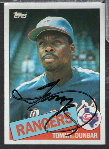 Tommy Dunbar Rangers Autographed 1985 Topps #102 w/COA 110923NPCD247 | eBay