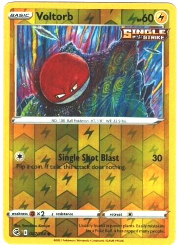 Voltorb Reverse Holo Pokemon Fusion Strike TCG Card 087/264 | eBay