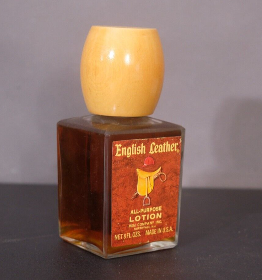 Vintage ENGLISH LEATHER All-Purpose Lotion 8 oz Wooden Box MEM Unused ...