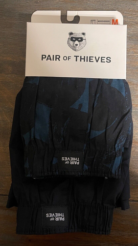 Pair of Thieves Men's 2pk Woven Boxer - Blue/Green & Black Size M ...