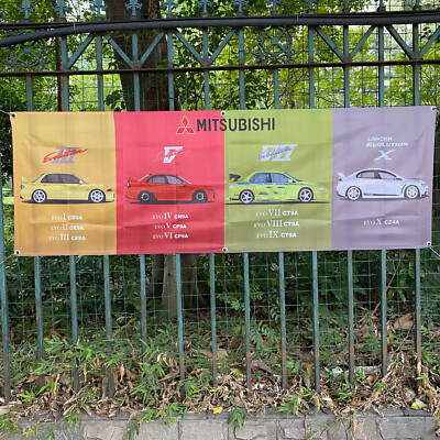 Mitsubishi Banner Lancer EVO CD9A CE9A CP9A Engines Evolution Flag ...