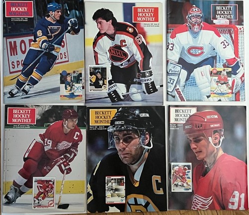 Lot of 23 Vintage Beckett NHL Hockey Magazines: Hull, Gretzky, Lemieux ...