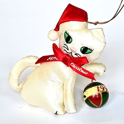 Vintage Russ Fancy Feast Cat With Santa Hat Merry Christmas 1992 ...