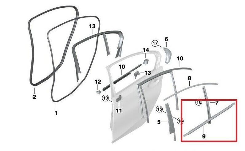 NEW GENUINE BMW 3 SERIES G20 REAR DOOR SHAFT COVER TRIM RIGHT O/S ...