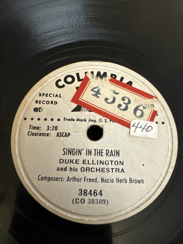 PROMO Columbia 78 RPM Duke Ellington - Singin In The Rain 38464 V+ Jazz ...