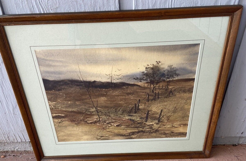 James Fallier - Watercolor Landscape Painting - Kansas Prairie Fields ...