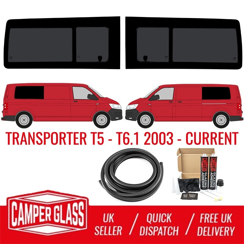 Transporter T5-T6.1 Pair of LWB Rear Quarter Sliding Windows & Kit 03 ...