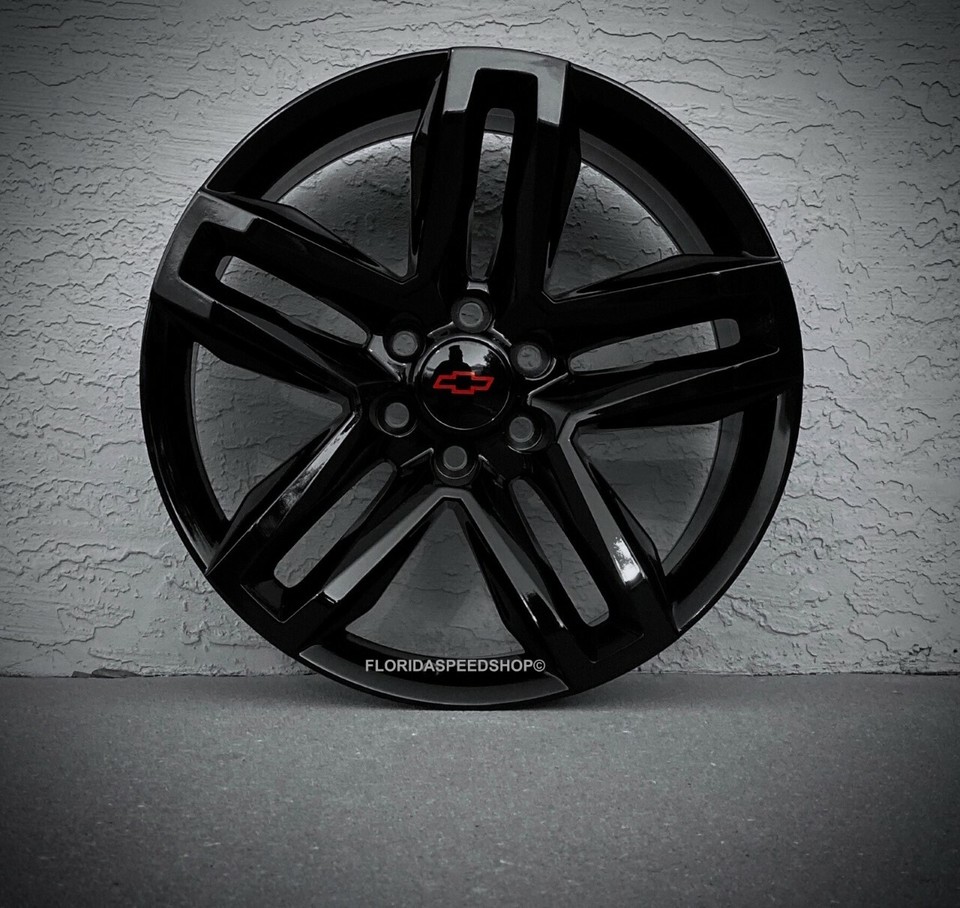GLOSS BLACK TRAIL BOSS WHEELS SET 20X9" FITS: 2000-2026 CHEVY SILVERADO ...