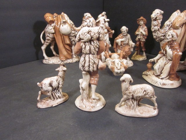 Atlantic Mold Nativity Set Ceramic 17 Piece Vintage Christmas Nativity ...