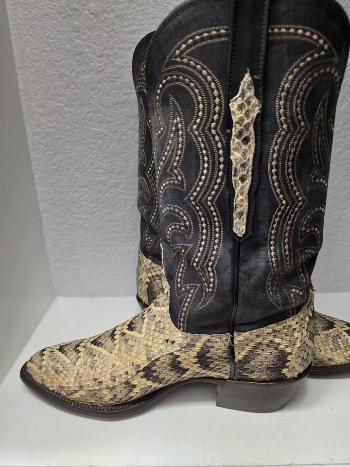 9d Mens Lucchese Eastern Diamondback rattlesnake Classics Cowboy ...