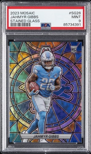 2023 PANINI MOSAIC STAINED GLASS #SG26 JAHMYR GIBBS ROOKIE RC PSA 9 | eBay