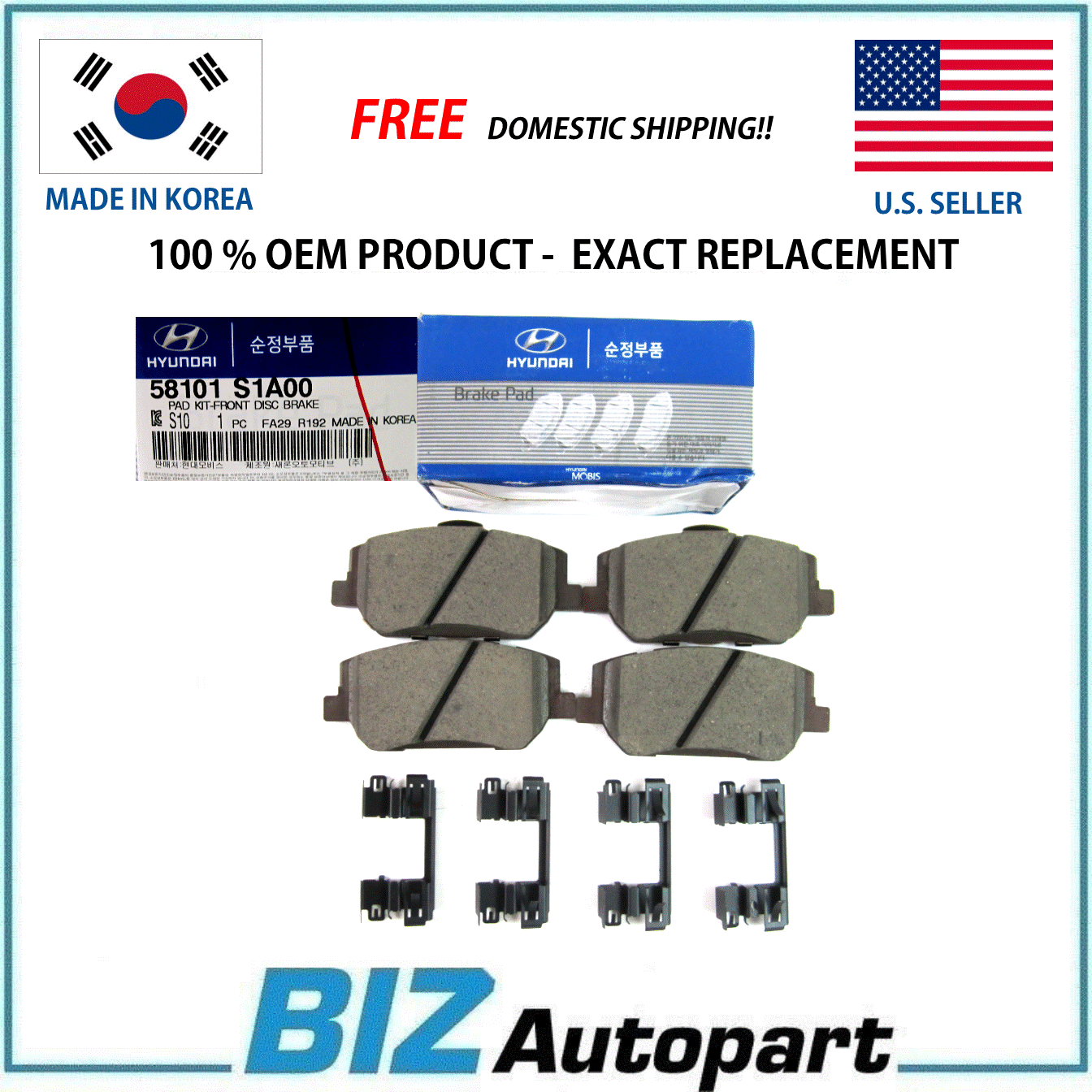 GENUINE ! FRONT BRAKE PADS KIT for 19-20 HYUNDAI SANTA FE OE# 58101 ...