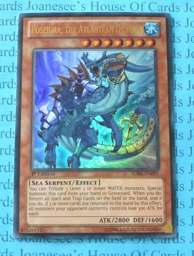 Poseidra, the Atlantean Dragon SDRE-EN001 Ultra Rare Yu-Gi-Oh Card 1st ...