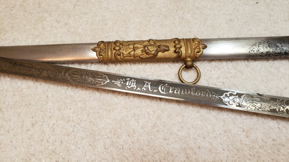 Antique Masonic Knights Templar Sword York rite commander Henderson ...